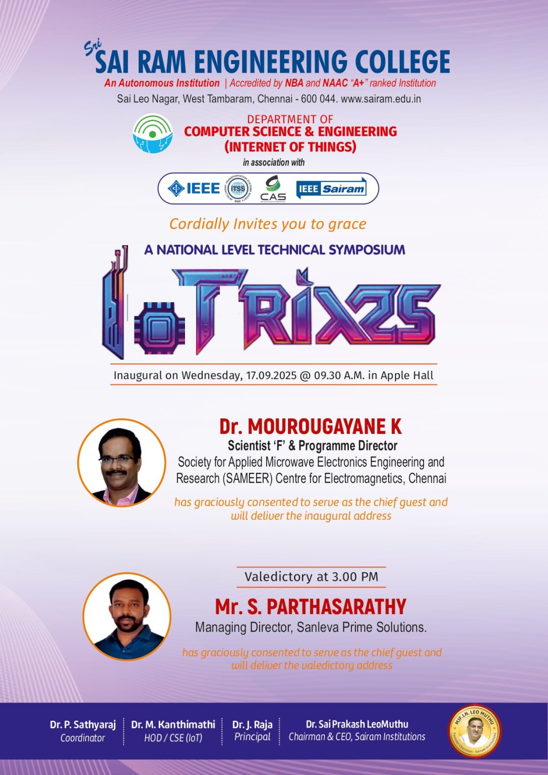 Symposium Invitation -IOTRIX – Sri Sairam Engineering College | SEC